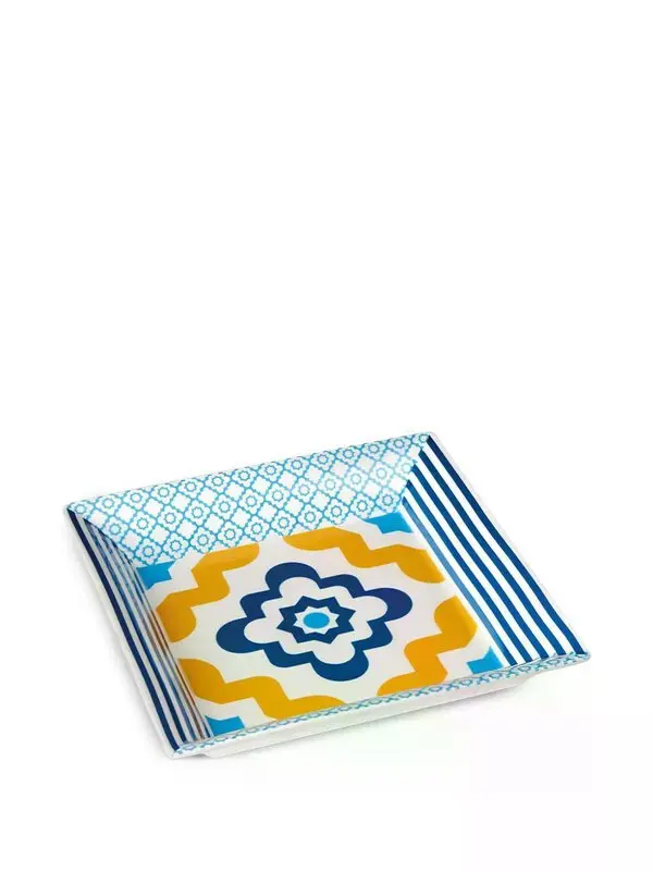 L'OCA NERA Lisbona Tile-print Tray - Blue