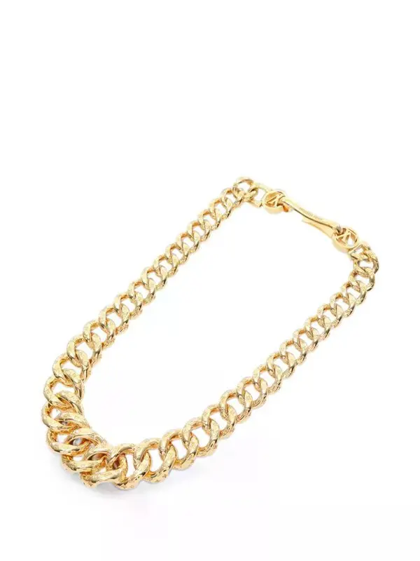 LOUIS VUITTON Engraved Monogram Necklace - Gold