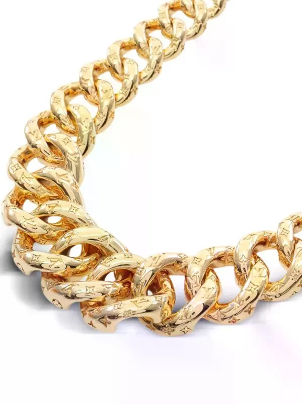 LOUIS VUITTON Engraved Monogram Necklace