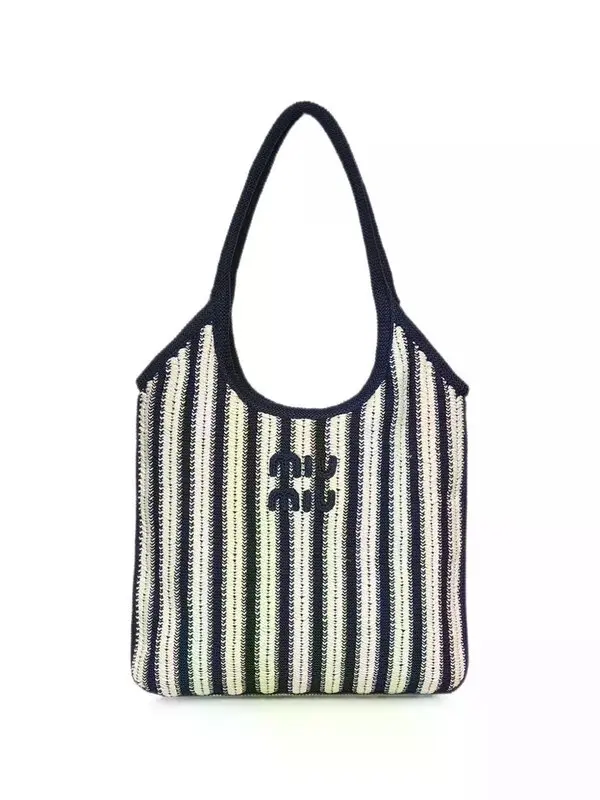 Miu Miu Crocheted Striped Tote Bag - Blue