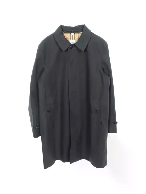 Burberry Convertible Collar Twill Coat - Blue
