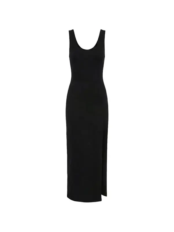 Wardrobe.NYC Ribbed Knit Sleeveless Maxi Dress - Black
