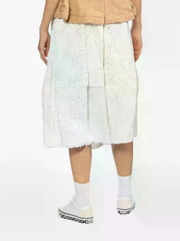 Comme Des Garçons Lace Pattern Pleated Midi Skirt