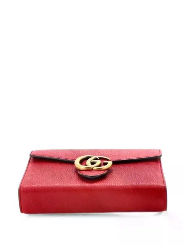Gucci Gg Marmont Chain Wallet Leather Mini Clutch Bag