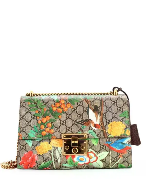 Gucci Padlock Tian Print Gg Coated Canvas Medium Shoulder Bag - Multicolour