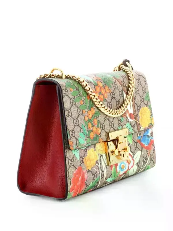 Gucci Padlock Tian Print Gg Coated Canvas Medium Shoulder Bag