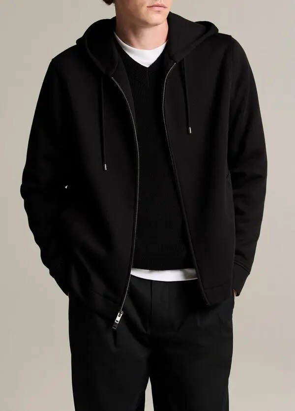 Vince Cotton-blend Scuba Zip-front Hoodie