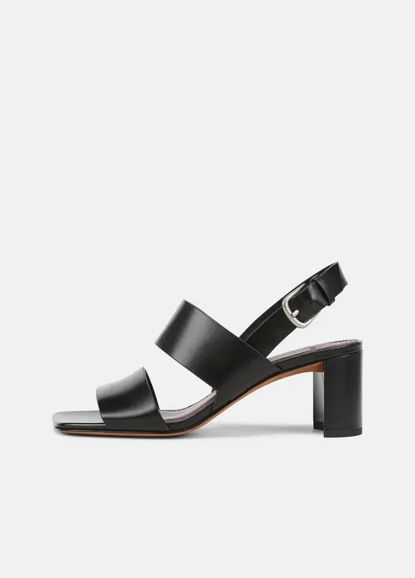 Vince Oliana Leather Heeled Sandal - Black