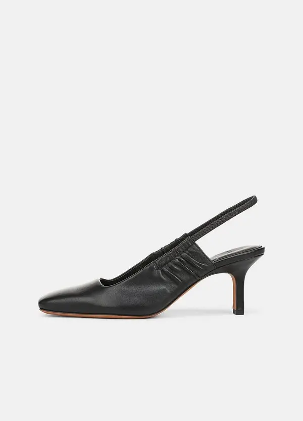 Vince Venice Leather Slingback Heel - Black