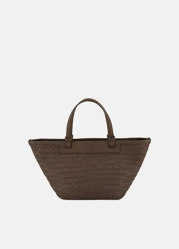 Vince Marin Woven Leather Mini Tote - Date