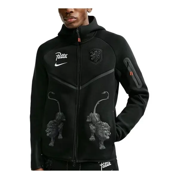 Nike X Netherlands X Patta Tech Fleece Full-zip Windrunner Hoodie - Black