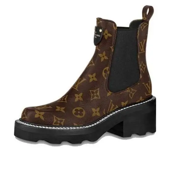 LOUIS VUITTON Beaubourg Monogram Ankle Boots