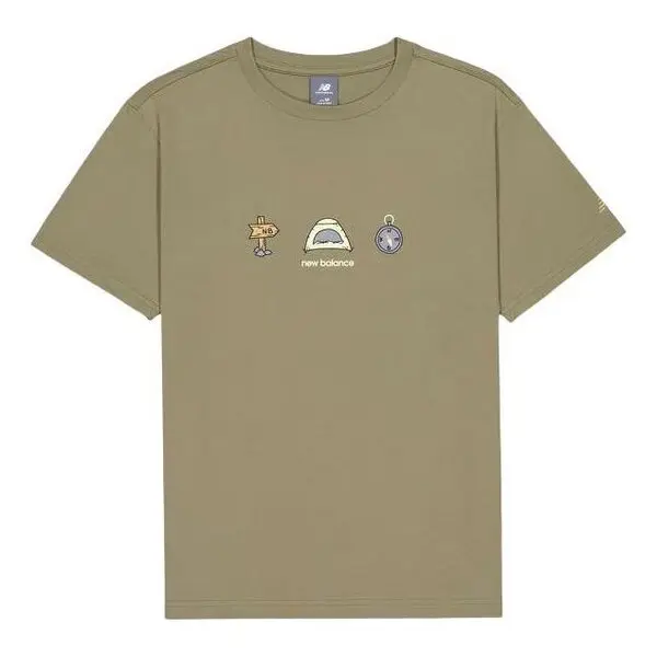 NEW BALANCE Camp Graphic T-shirts Asia Sizing - Khaki