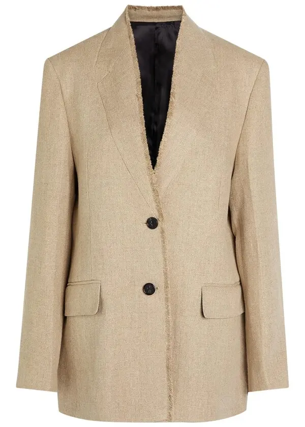 TOTEME Frayed Linen Jacket - Beige