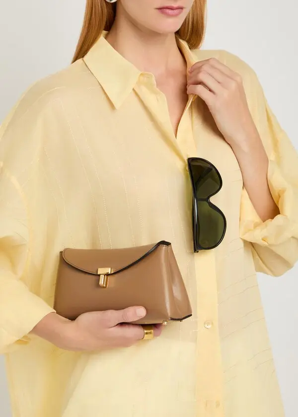 TOTEME T-lock Mini Leather Clutch