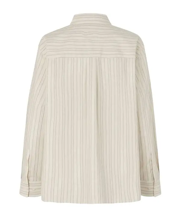 SAMSOE SAMSOE Striped Long Sleeve Shirt With Chest Pocket