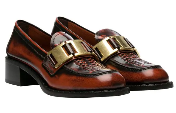 Prada Woven Loafers With Horsebit Detail