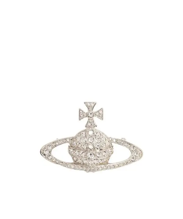 VIVIENNE WESTWOOD Low Relief Embellished Brooch - Yellow