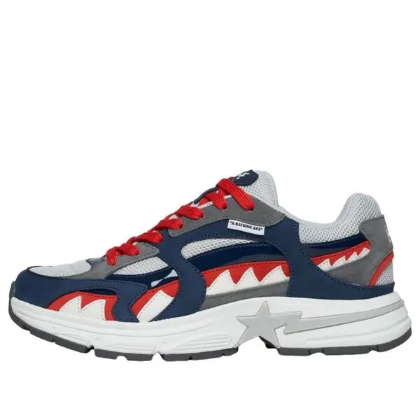 A BATHING APE Shark Sta France "navy" Sneakers - Navy/gray/red