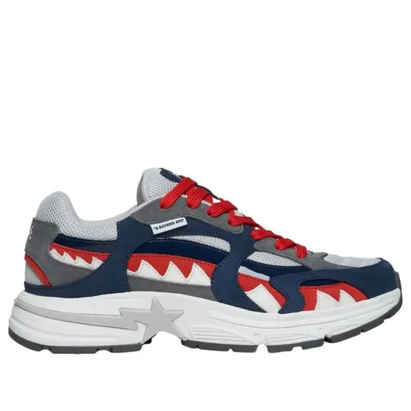 A BATHING APE Shark Sta France "navy" Sneakers - Navy/gray/red