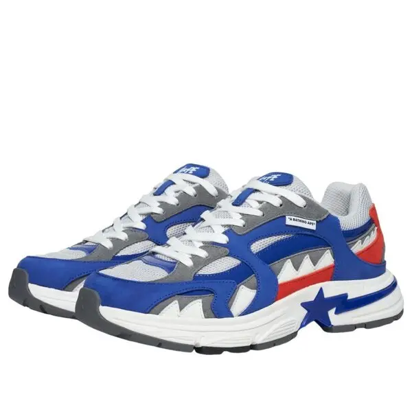 A BATHING APE Shark Sta Japan Sneakers - Blue/white