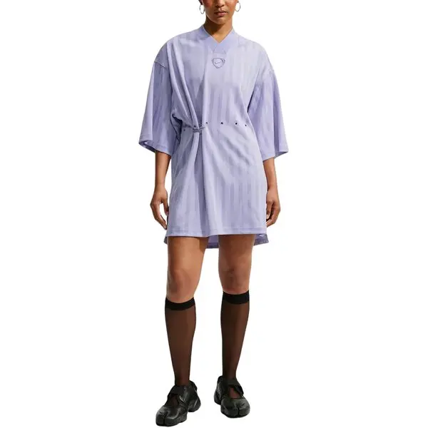 Nike Runway Jersey Dress With Striped Pattern And Logo Detail - Lilac Ice