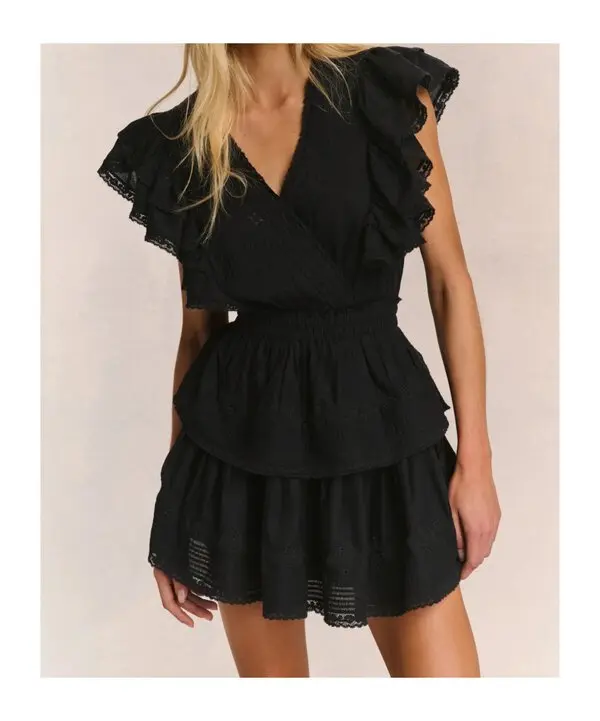 LoveShackFancy Gwen Ruffled Mini Dress