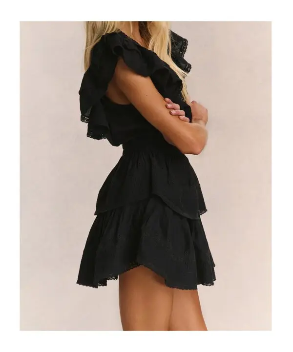 LoveShackFancy Gwen Ruffled Mini Dress