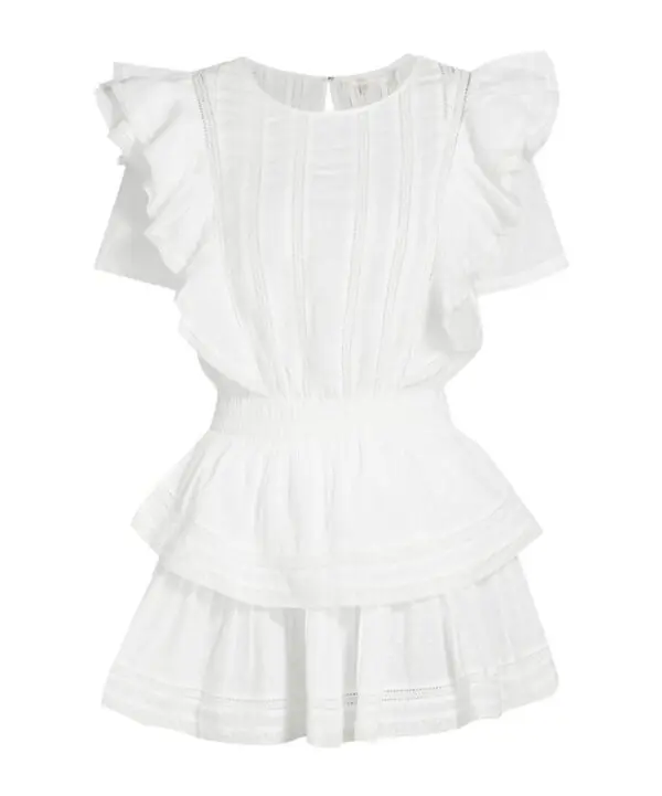 LoveShackFancy Natasha Heritage Mini Dress - White