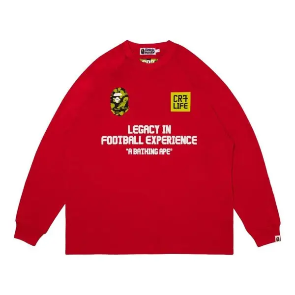 A BATHING APE X Cristiano Ronaldo Cr7 Life Multi Logo Relaxed Fit Jersey - Red