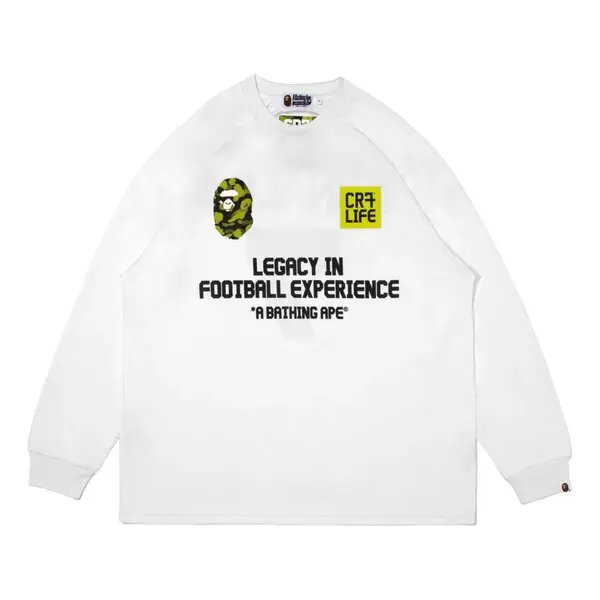 A BATHING APE X Cristiano Ronaldo Cr7 Life Multi Logo Relaxed Fit Jersey - White