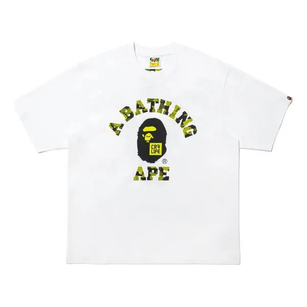 A BATHING APE X Cristiano Ronaldo Cr7 Life College Relaxed Fit T-shirt - White