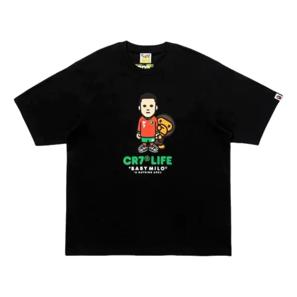 A BATHING APE X Cristiano Ronaldo Cr7 Life Baby Milo Relaxed Fit T-shirt - Black
