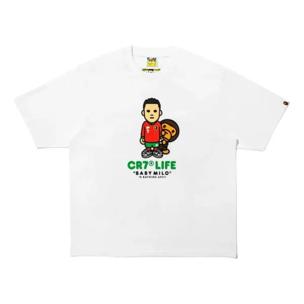 A BATHING APE X Cristiano Ronaldo Cr7 Life Baby Milo Relaxed Fit T-shirt - White