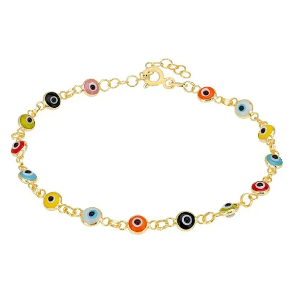 LATELITA Evil Eye Multicoloured Enamel Bracelet - Gold