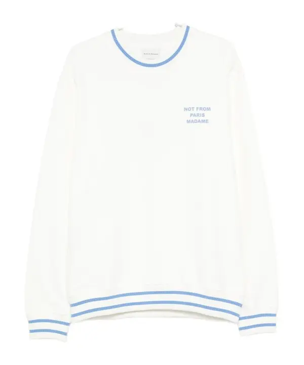 Drole De Monsieur Crew Neck Sweatshirt - White