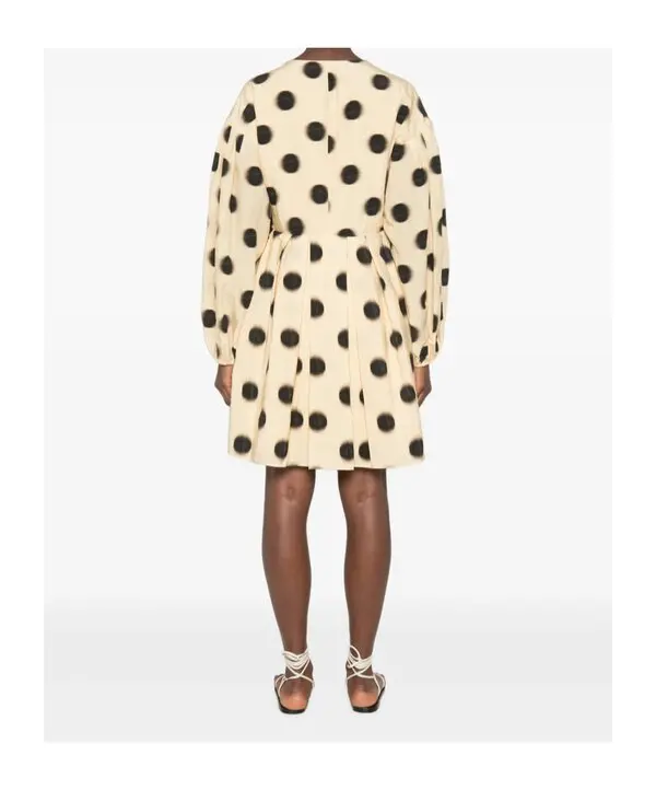 Stine Goya Polka Dot V-neck Lantern Sleeve Dress