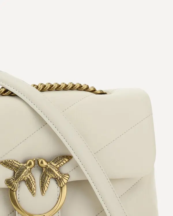 Pinko Love Classic Leather Shoulder Bag