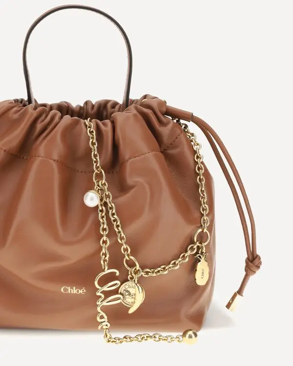 Chloé Icons Leather Chain Shoulder Bag - Brown