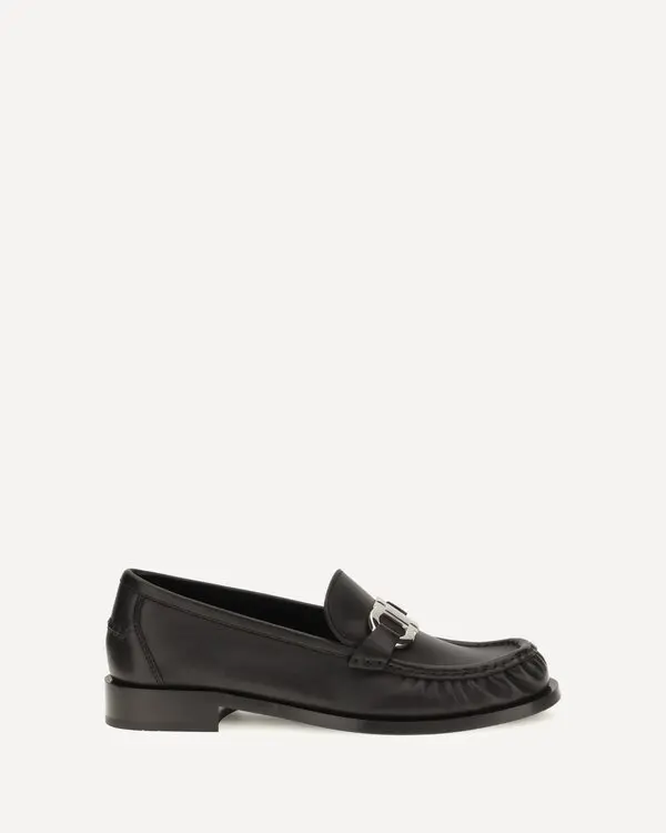 FERRAGAMO Leather Loafers - Black