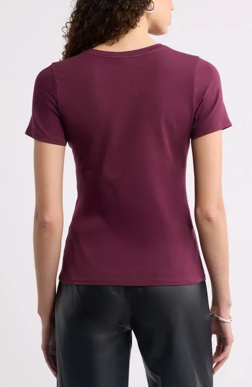 Nordstrom Pima Cotton Blend Crewneck T-shirt - Burgundy Fig