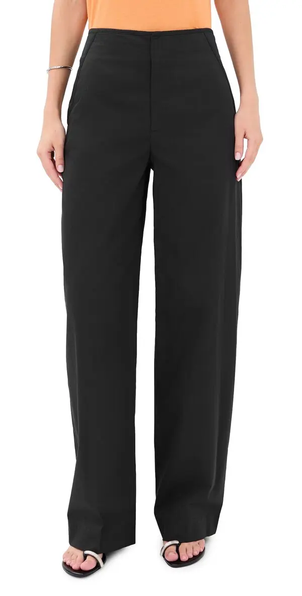 Vince Elastic Back Cotton Trousers - Ink