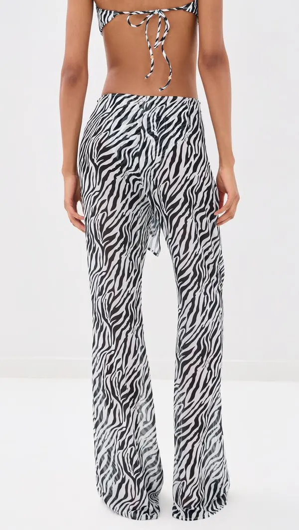 BANANHOT Zebra Print Chiffon Pants