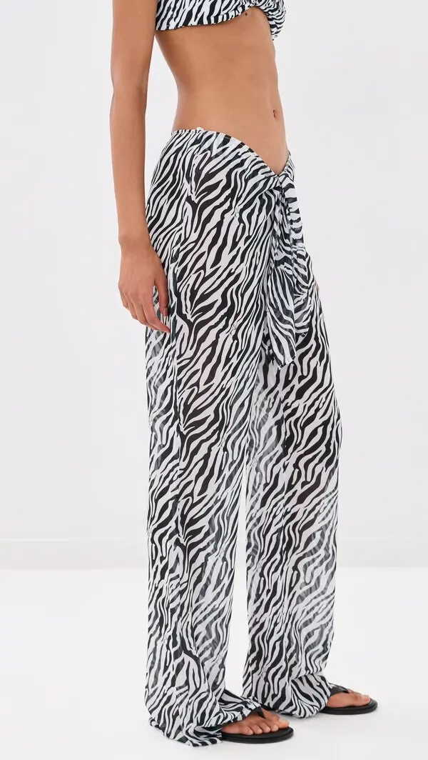 BANANHOT Zebra Print Chiffon Pants