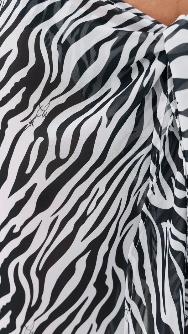 BANANHOT Zebra Print Chiffon Pants