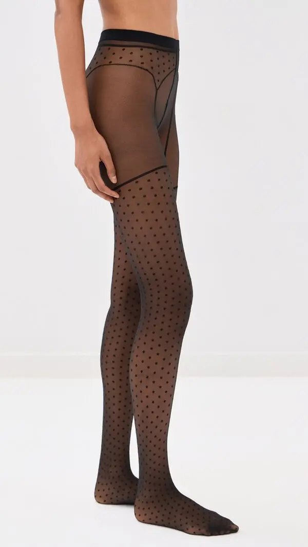 Wolford Dotted Garter Belt Tights