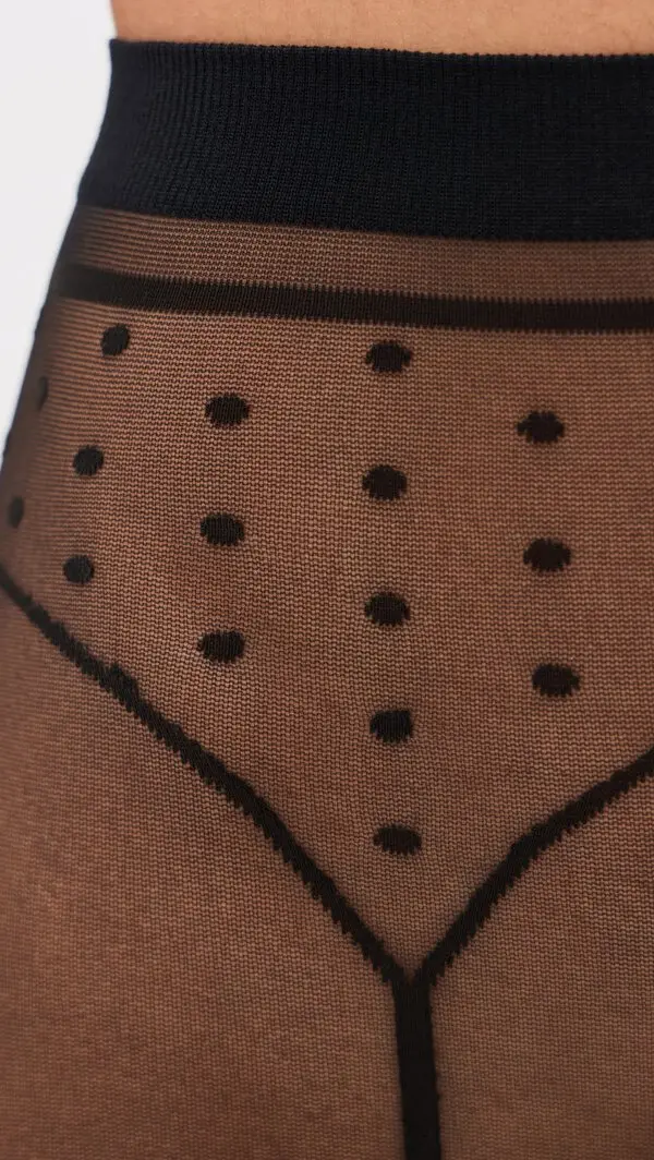 Wolford Dotted Garter Belt Tights
