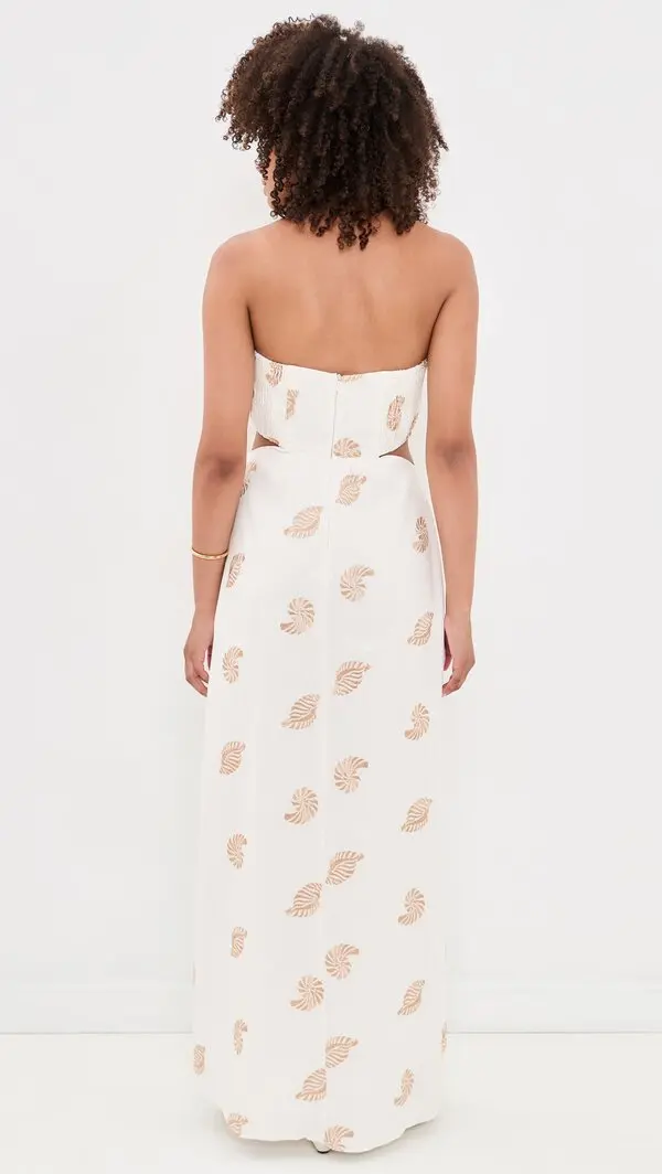 DRESS TO Embroidered Shell Linen Maxi Dress