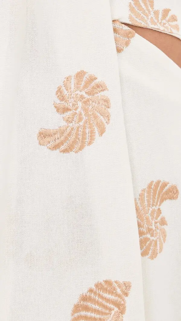 DRESS TO Embroidered Shell Linen Maxi Dress