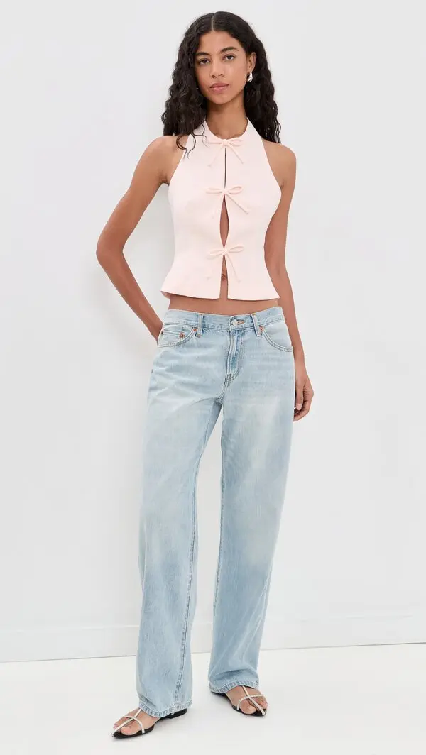 Endless Rose Halter Tie-up Detail Top